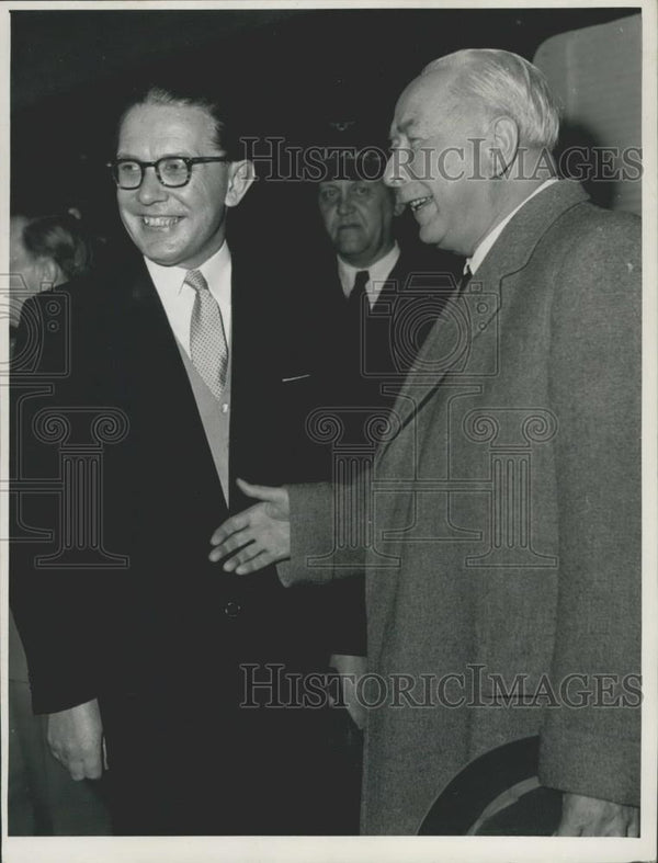 1956 Press Photo President Prof. Heuss Athens Visit Kai Uwe Von Hassel ...