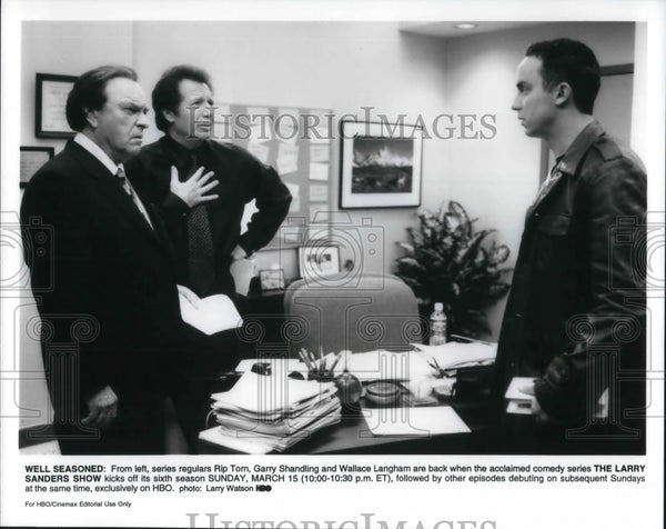 1992 Press Photo Rip Tom, Garry Shandling on The Larry Sanders Show ...