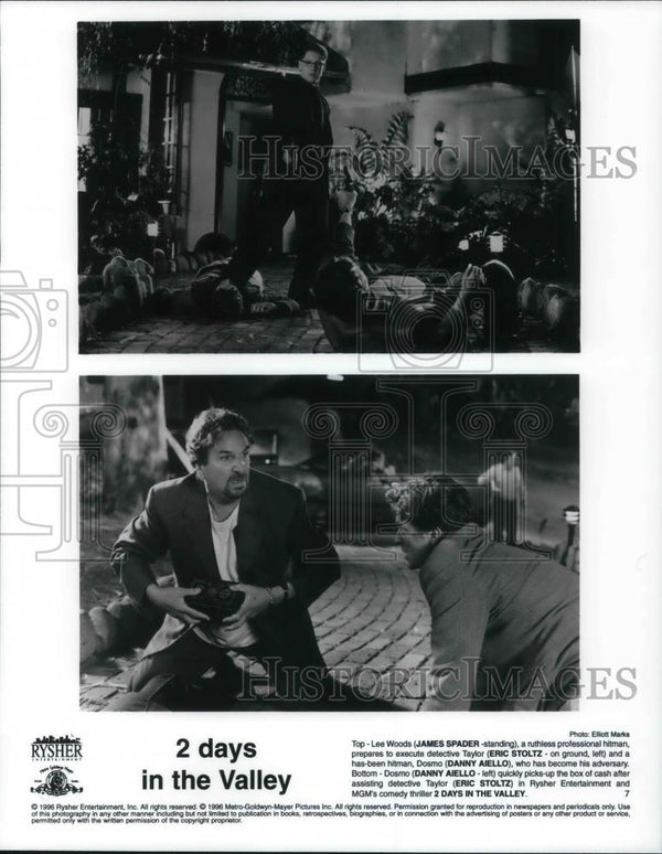 1996 Press Photo James Spader Eric Stoltz Danny Aiello in 2 days in th ...