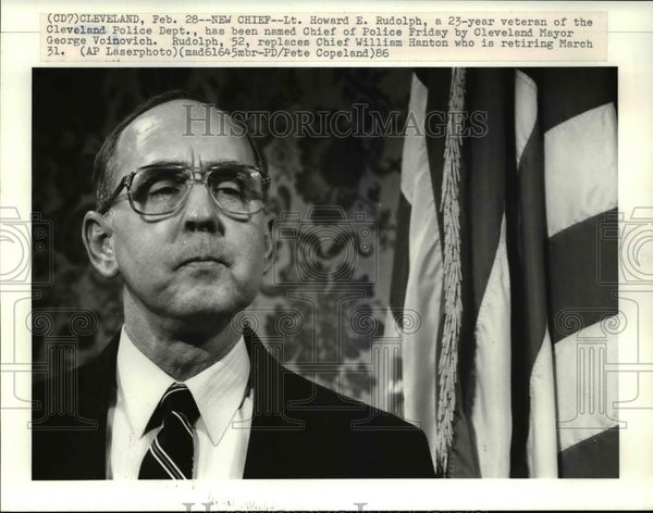 1986 Press Photo Lt. Howard E. Rudolph of Cleveland Police Name Chief ...