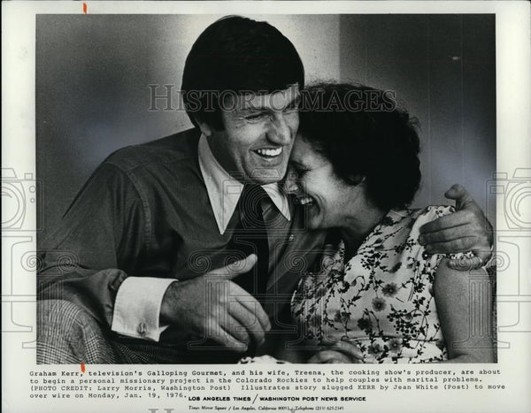 1976 Press Photo Graham Kerr Chef of Galloping Gourmet and wife Treena ...