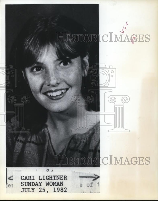 1982 Press Photo Cari Lightner,a freckled, auburn-haired all-star scho ...