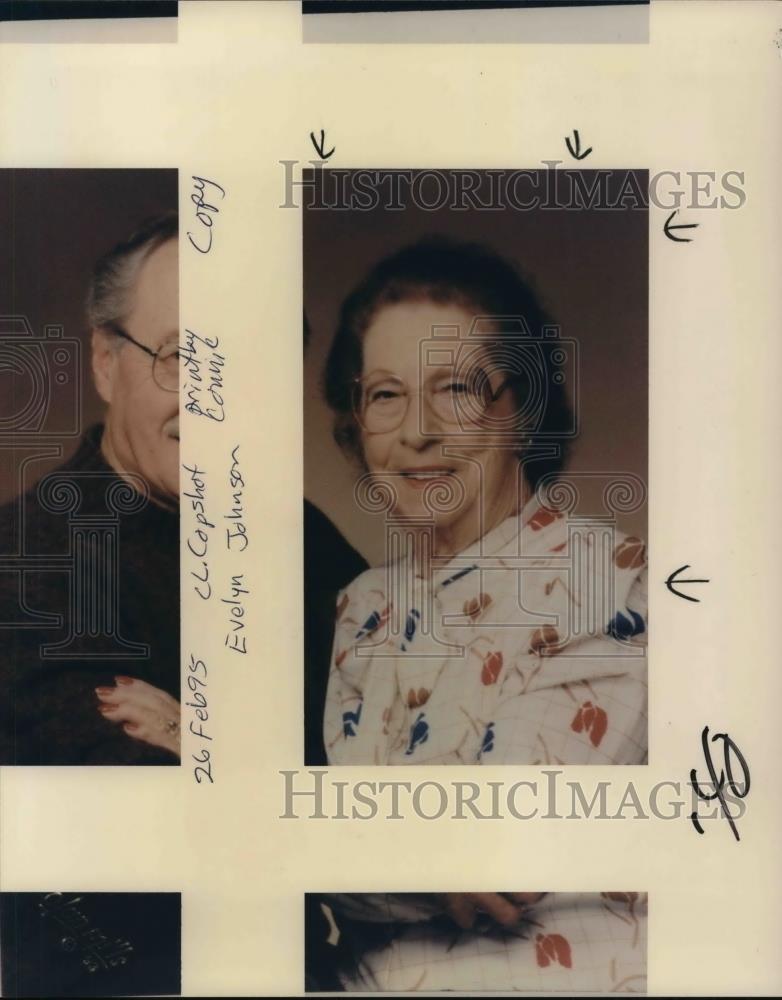 1995 Press Photo Mr & Mrs Evelyn Johnson, celebrating golden wedding a ...