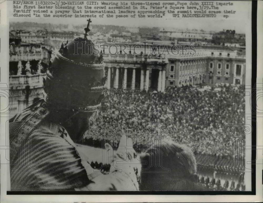Vatican City Pope John XXIII gives Easter Blessing 1959 Vintage Press ...