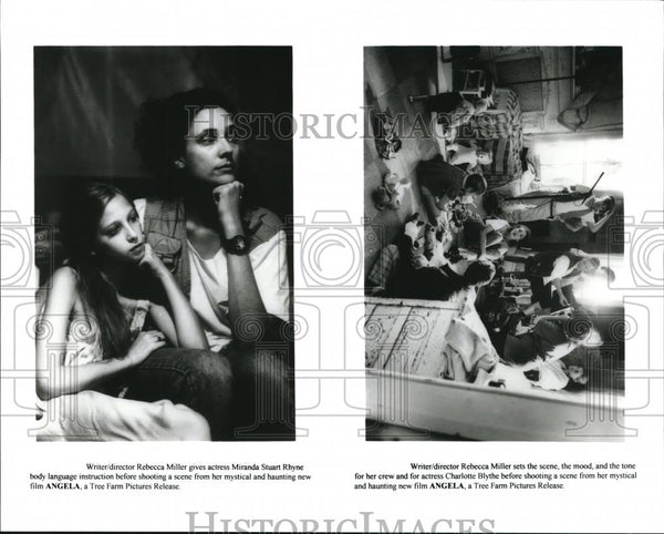 Press Photo Rebecca Miller Miranda Stuart Rhyne on set of Angela - cvp ...