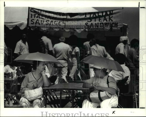 1990 Press Photo Margaret Stano of Bohn tower on East 12 street and An ...