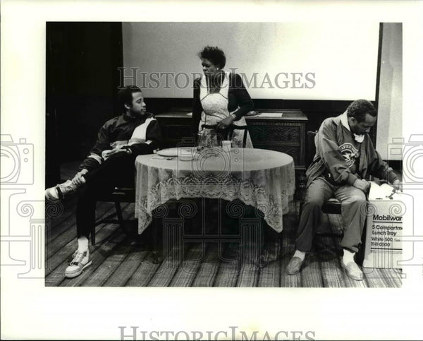 1990 Press Photo Karamu Rehearsal with Marcus Naylor,Minnie Gentry,Dav ...