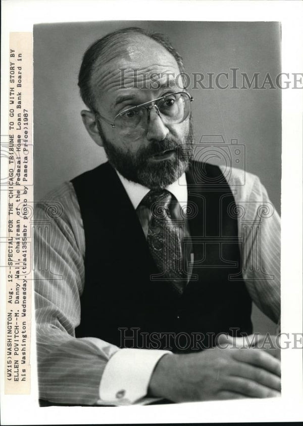 1987 Press Photo M. Danny Wall, chairman of Federal Home Loan Bank Boa ...