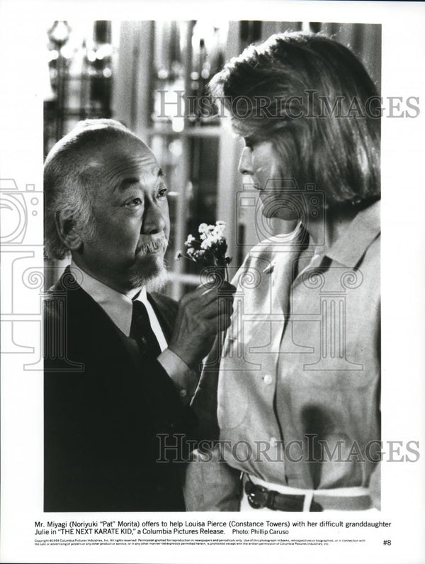 1995 Press Photo Pat Morita and Constance Towers star in The Next Kara ...