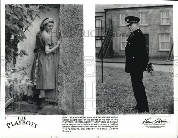 1992 Press Photo Robin Wright and Albert Finney star in The Playboys ...
