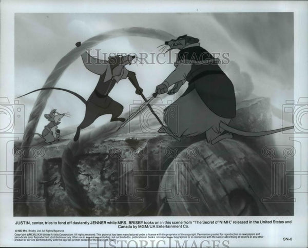 1982 Press Photo Scene from animated cartoon movie The Secret of Nimh ...