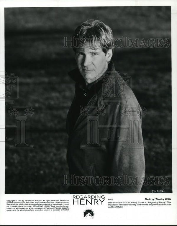 1991 Press Photo Harrison Ford stars as Henry Turner in Regarding Henr ...
