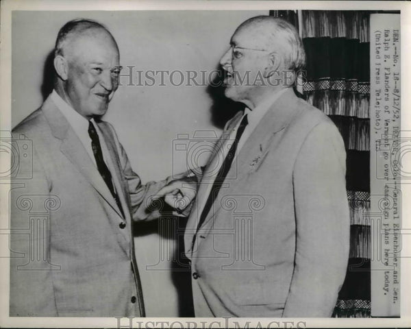 1952 Press Photo Pres Eisenhower & Sen Ralph Flanders Of Vermont ...