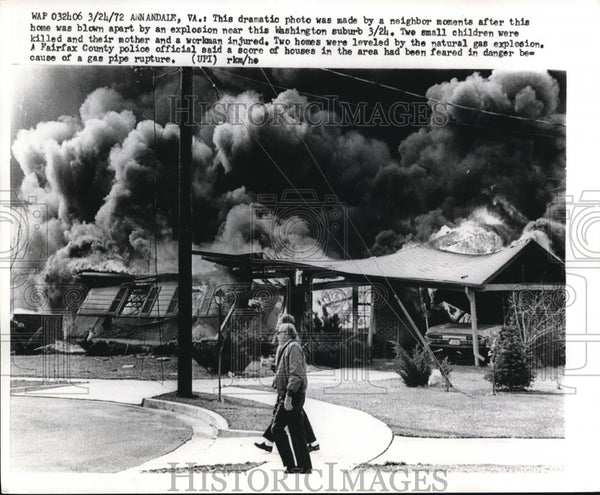 1972 Press Photo The house blown apart by an explosion in Washington s ...
