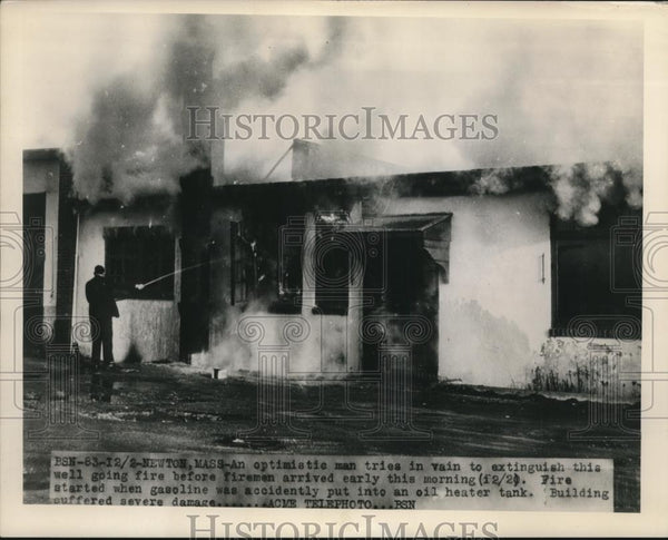 1948 Press Photo Newton Massachusetts Gasoline Explosion Destroys Buil ...