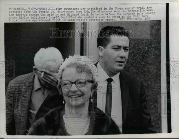 1967 Press Photo Sam Barger and Agnes Goze,witnesses for the Speck Mur ...