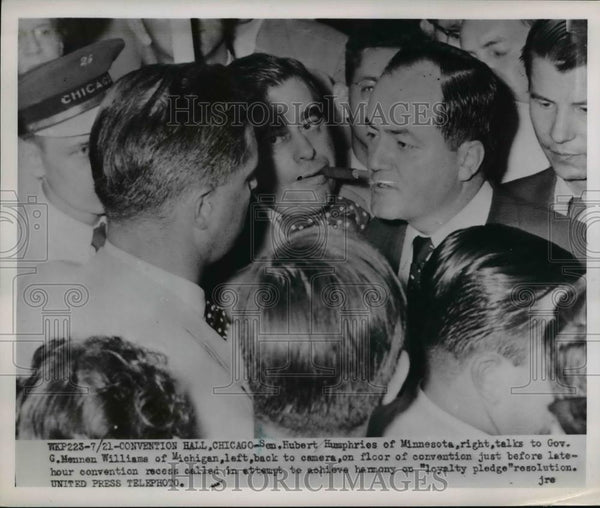 1952 Press Photo Chicago convention MN Sen Hubert Humphrey,Gov William ...