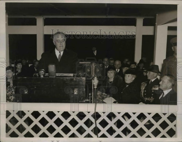 1936 Press Photo President Franklin Roosevelt & Mme Ed Laboulaye of Fr ...