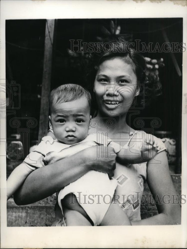 1956 Press Photo A Young Philippine Mother And Her Son - nee55765 ...
