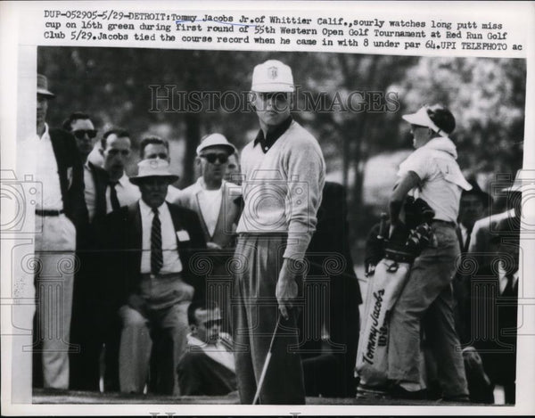 1958 Press Photo Detroit Tommy Jacobs Jr in Western Open at Red Run ...