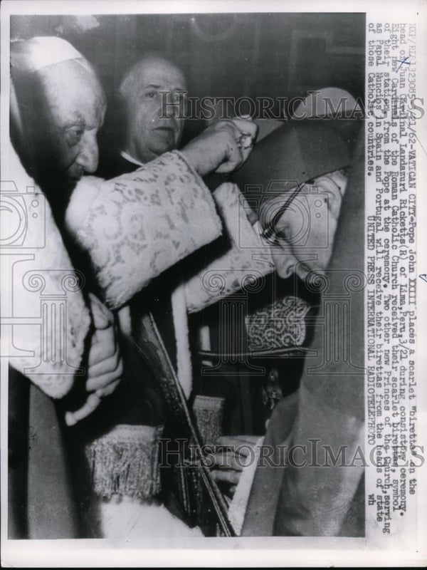 1962 Press Photo Rome Italy Pope John XXIII , Cardinal Landaruzi Ricke ...