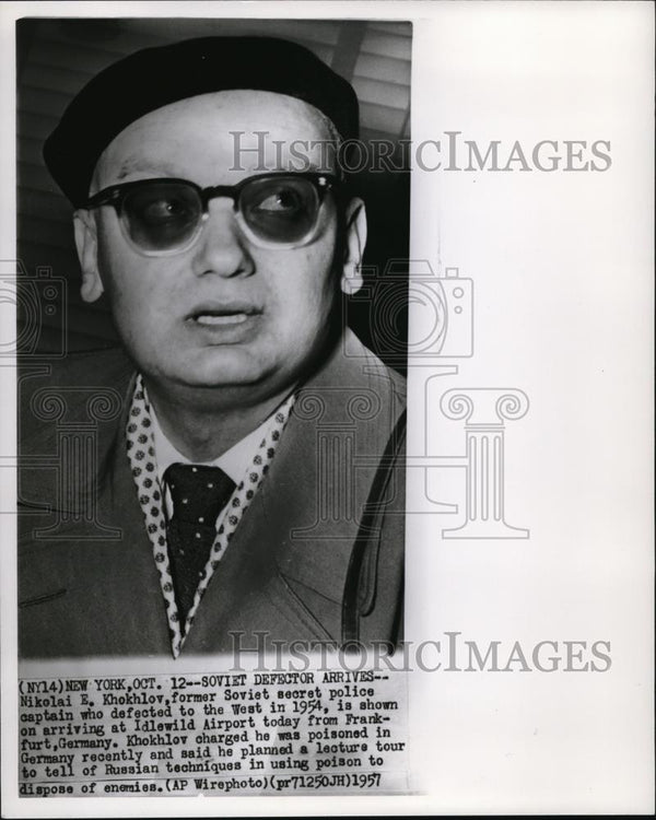 1957 Press Photo Nikolai E. Khokhlov, former Soviet secret police capt ...