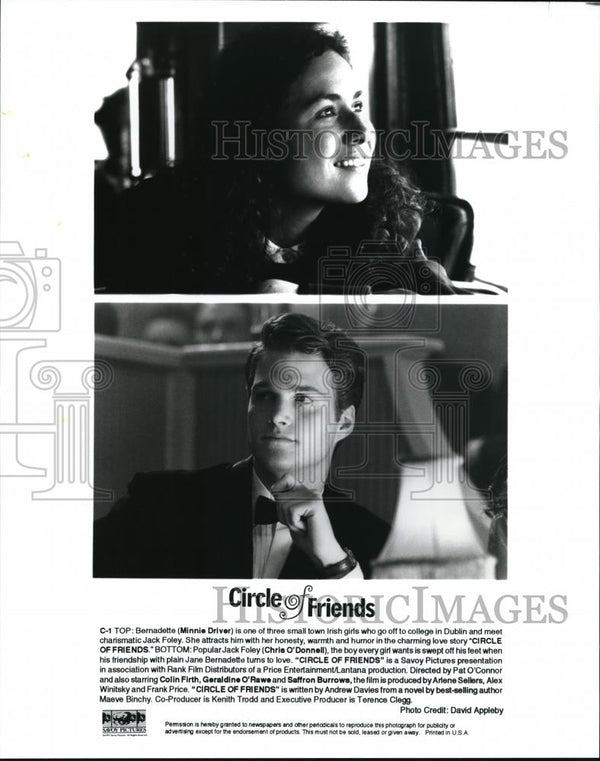 1995 Press Photo Minnie Driver & Chris O'Donnell in Circle of Friends ...