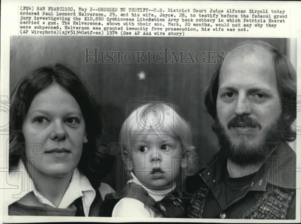 1974 Press Photo Alfonso Zirpoli Ordered P.L. Halverson and Joyce to T ...