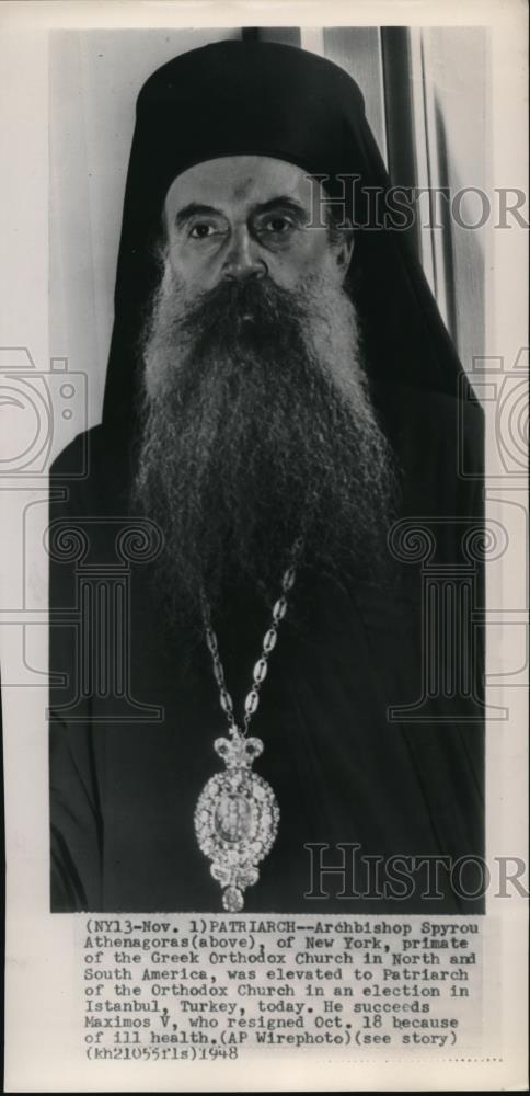 1948 Press Photo Archbishop Spyrou Athenagoras of New York - Historic ...