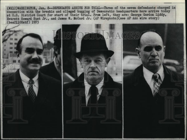1973 Press Photo Three of the seven defendants charged in Watergate Bu ...