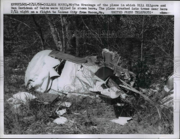 1958 Press Photo College Mound Missouri, Bill Kilgore Killed In Plane ...