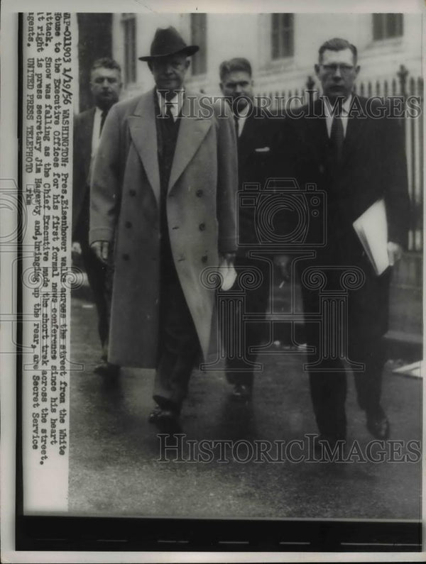 1956 Press Photo President Eisenhower & Press Secretary James Hagerty ...
