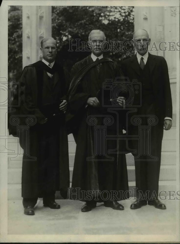 1930 Press Photo Dean Robert Wicks, Pres John Hibben, Simon Rothschild ...