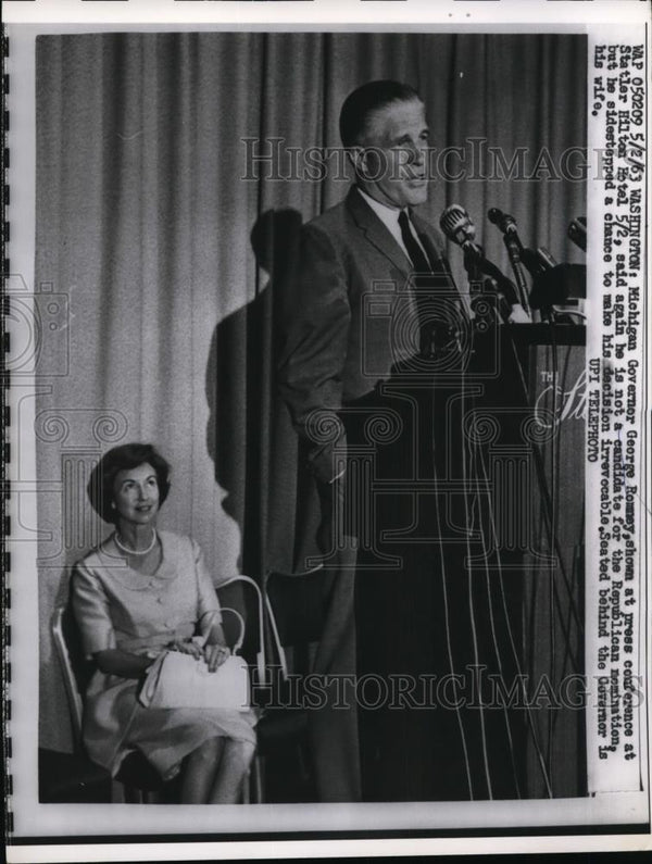 1963 Press Photo Michigan Governor George Romney and Lenore Romney at ...
