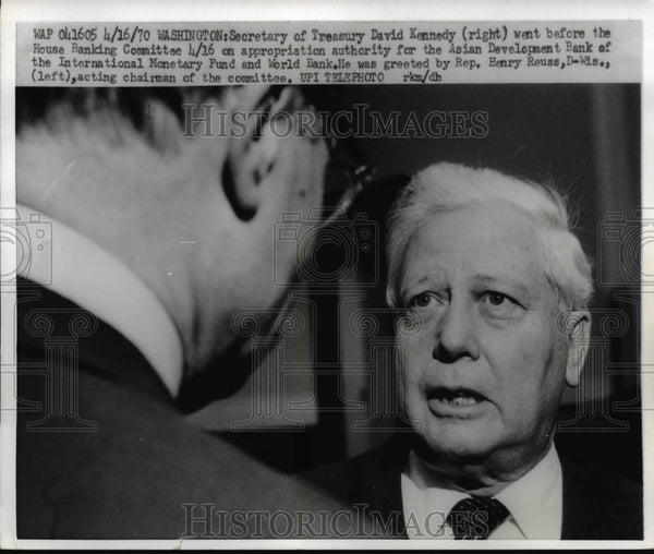 1970 Press Photo David Kennedy,Secretary of Treasury and Rep. Henry Re ...