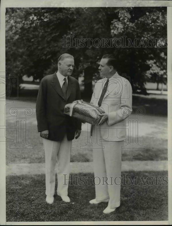 1932 Press Photo Congressman Harry Englebright with President Hoover ...