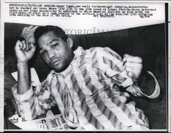 1963 Press Photo Sugar Ramos new world featherweight champ in Los Ange ...