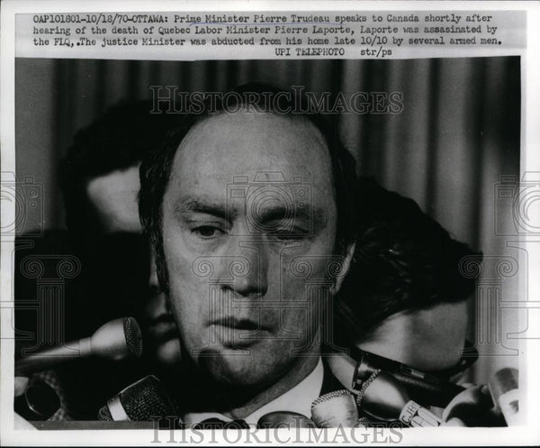 1970 Press Photo Canadian Prime Minister Pierre Trudeau speech at Otta ...