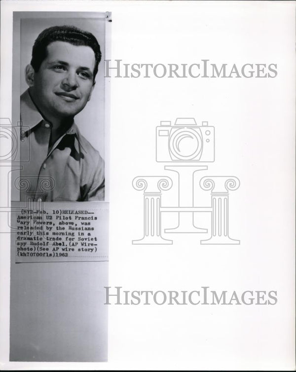 1962 Press Photo American U2 Pilot Francis Gary Powers releaded by Rus ...