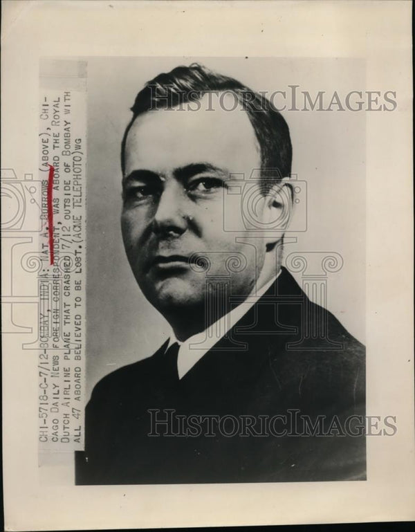 1949 Press Photo Nat A Burrows Chicago Daily News foreign corresponden ...