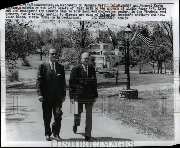 1969 Press Photo Melvin Laird Sec of Defense and Gen.Earle Wheeler ...