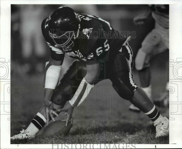 1989 Press Photo Phil McLester Picks Up a Fumble by Najeh Salti - cvb6 ...