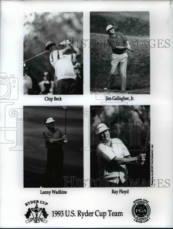 1993 Press Photo Chip Beck, Jim Gallagher, Jr., Lanny Wadkins, Ray Flo ...