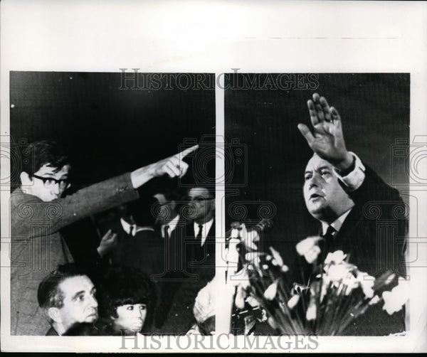 1966 Press Photo Heckler makes his point as British PM Harold Wilson s ...