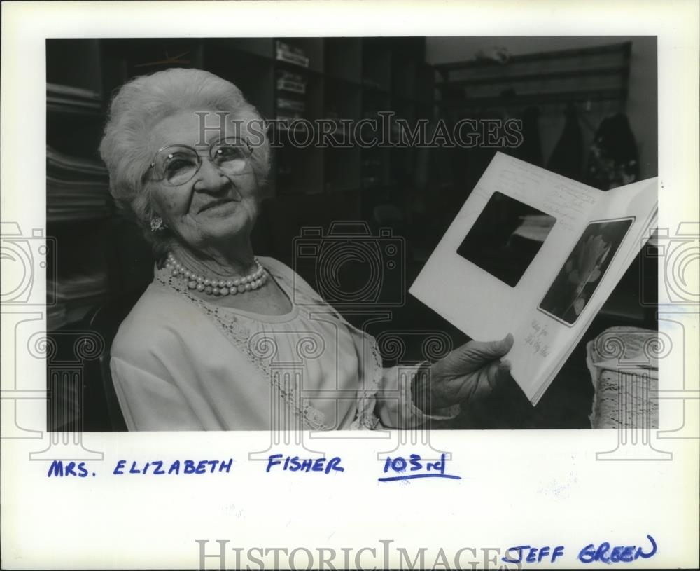 1987 Press Photo Aged Person Mrs Elizabeth Fisher at 103rd - spa28089 ...