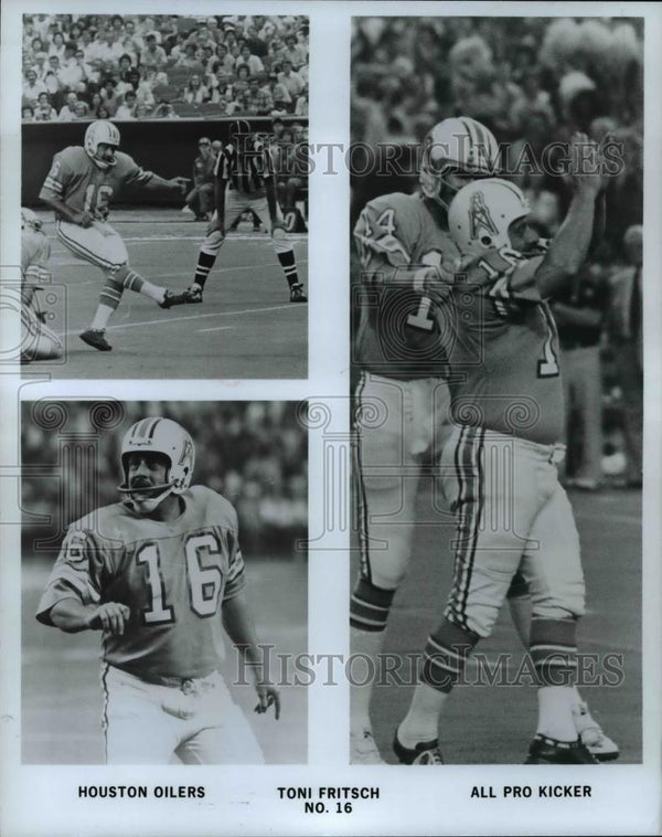 Press Photo Houston Oilers, Toni Fritsch #16, All Pro Kicker - cvb7002 ...