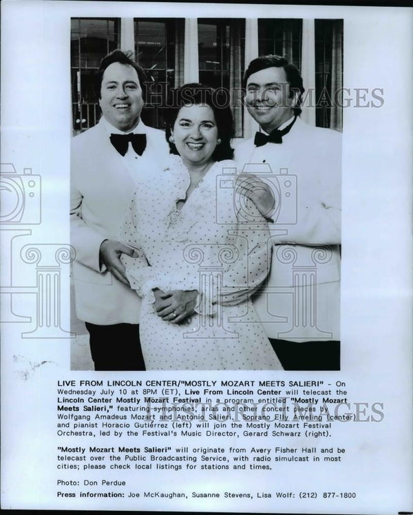 1985 Press Photo Gerard Schwartz and his group performing in Lincoln C ...