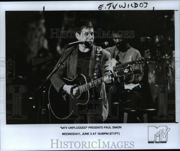 1992 Press Photo "MTV Unplugged" presents Paul Simon. Wed, June 3 at 1 ...