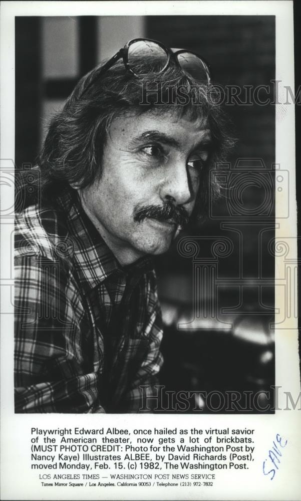 1982 Press Photo Edward Albee, American playwright. - spp02714 ...