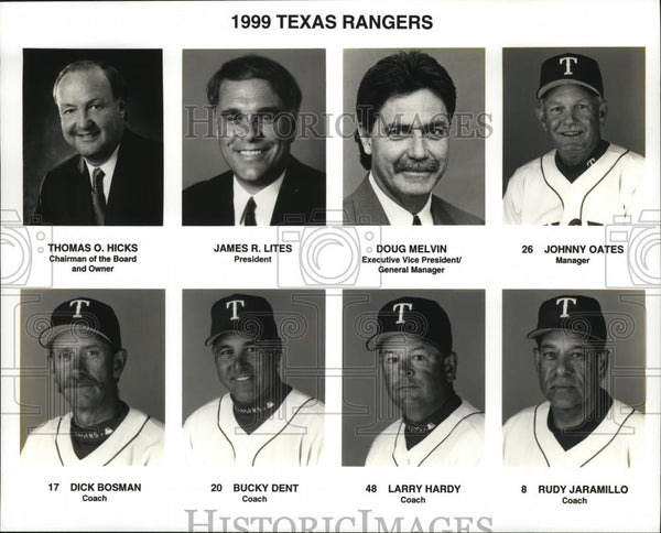 1999 Press Photo Texas Rangers Roster of Coaches, Manager, Owner, and ...
